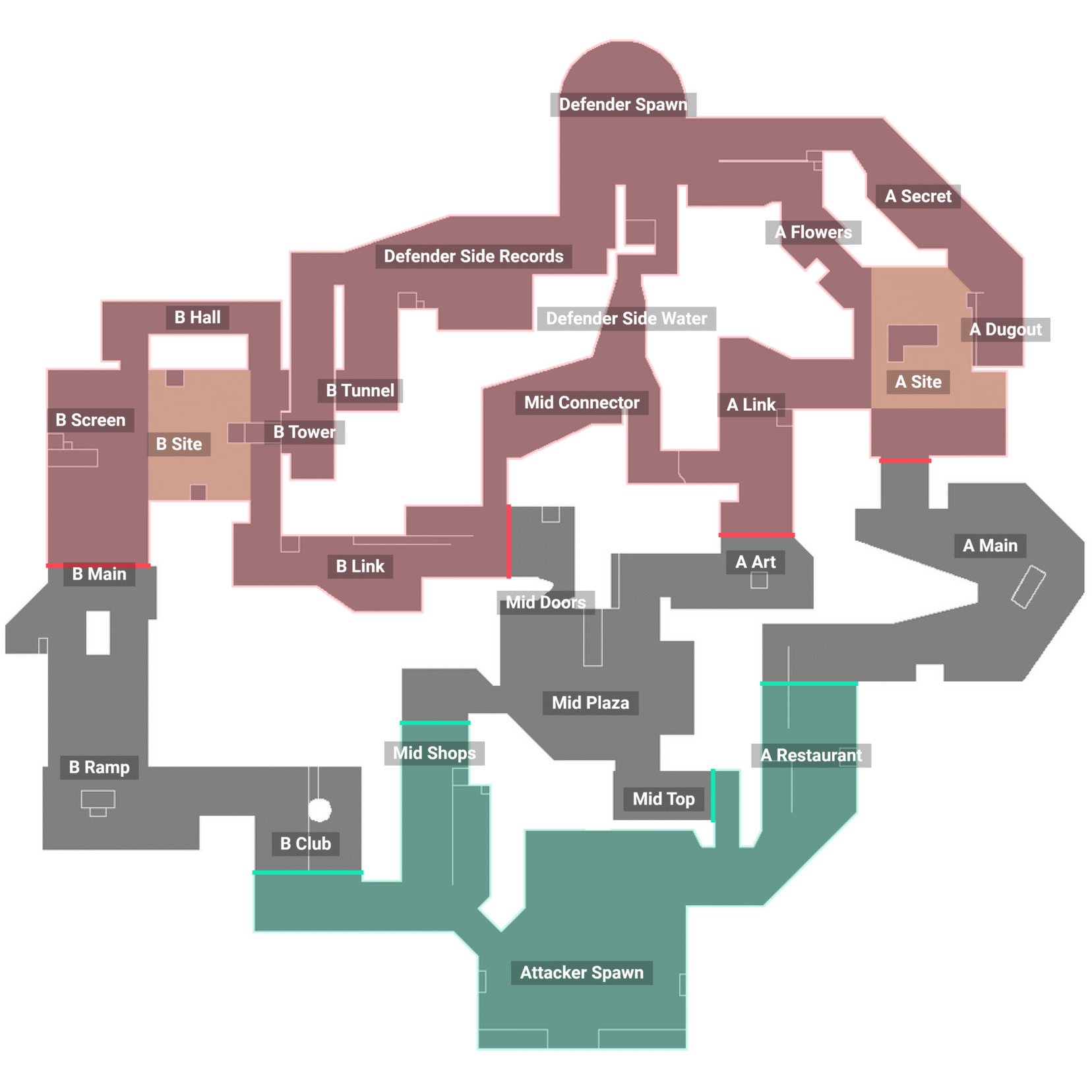 Pearl Map Callouts - Valorant Tracker Database