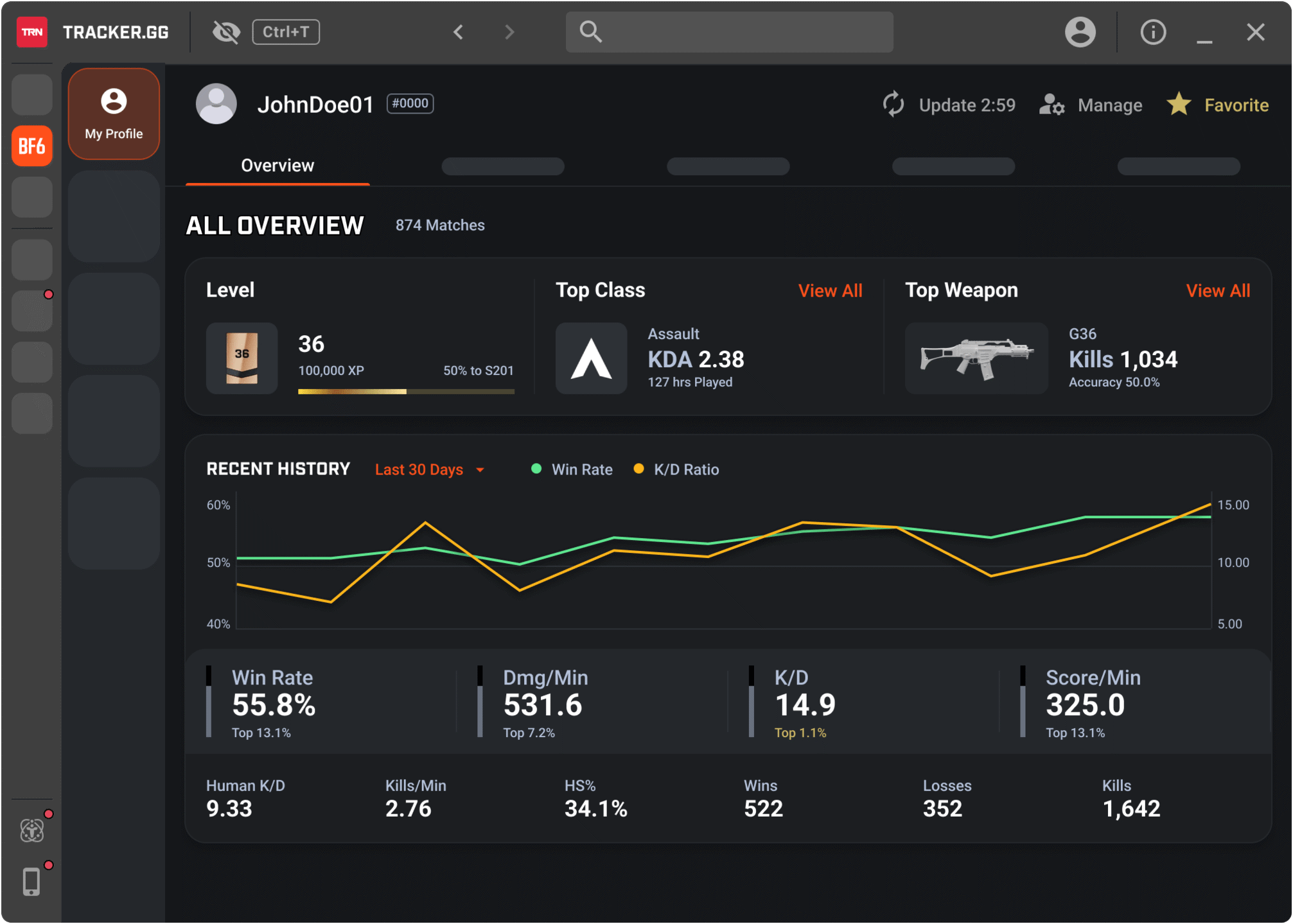 Tracker.gg Battlefield App - Battlefield 6 Tracker